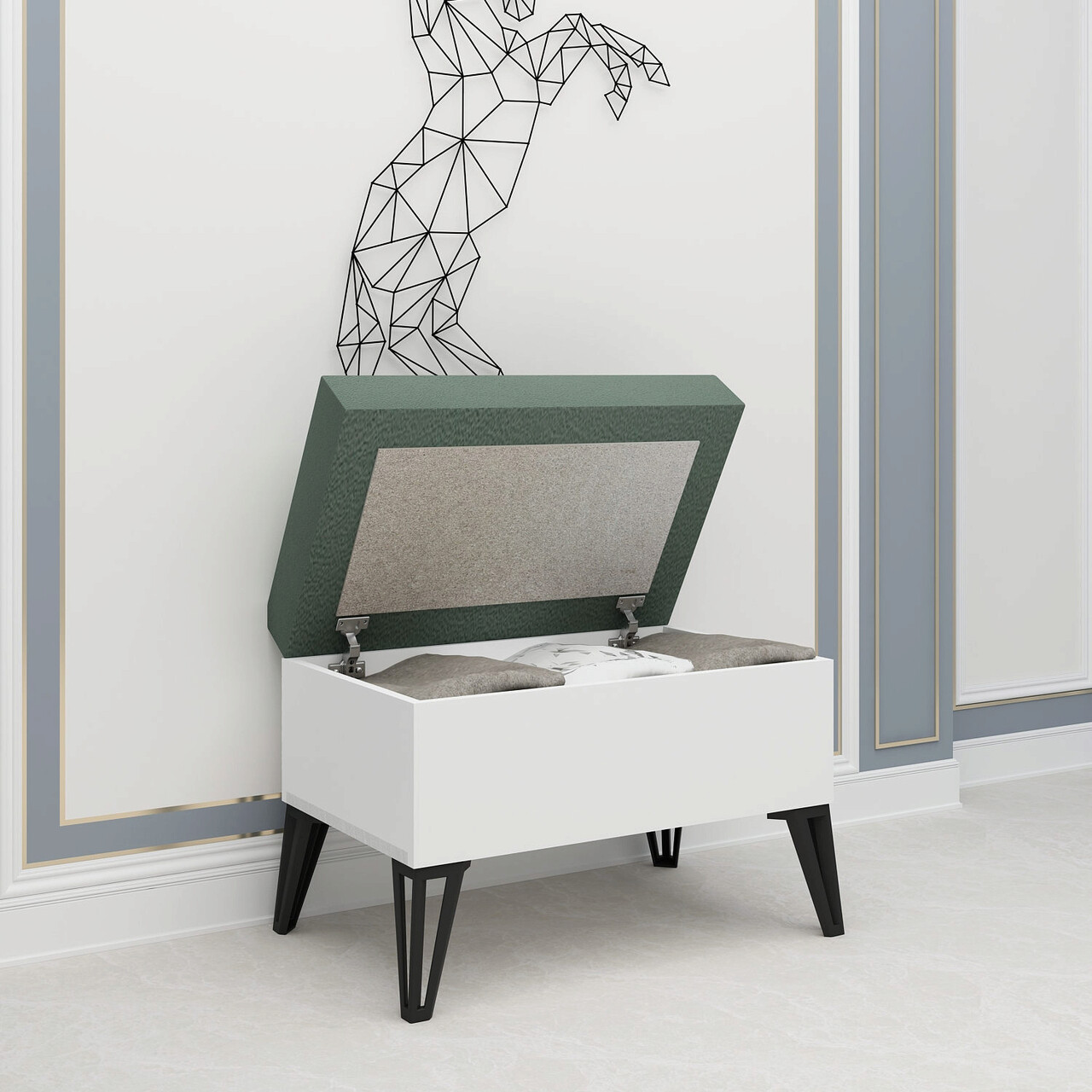 Cufar, Olivia, November, 72x53.4x35 cm, PAL, Alb/Verde - Mezoni