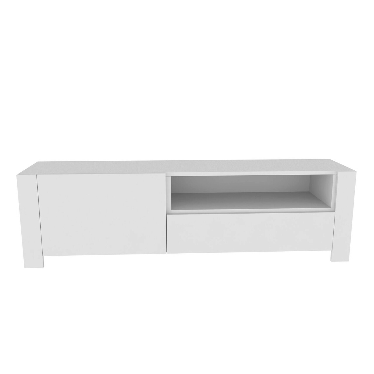 Comoda TV, Retricy, Piedmont, 160x36.8x46 cm, PAL, Alb - Mezoni
