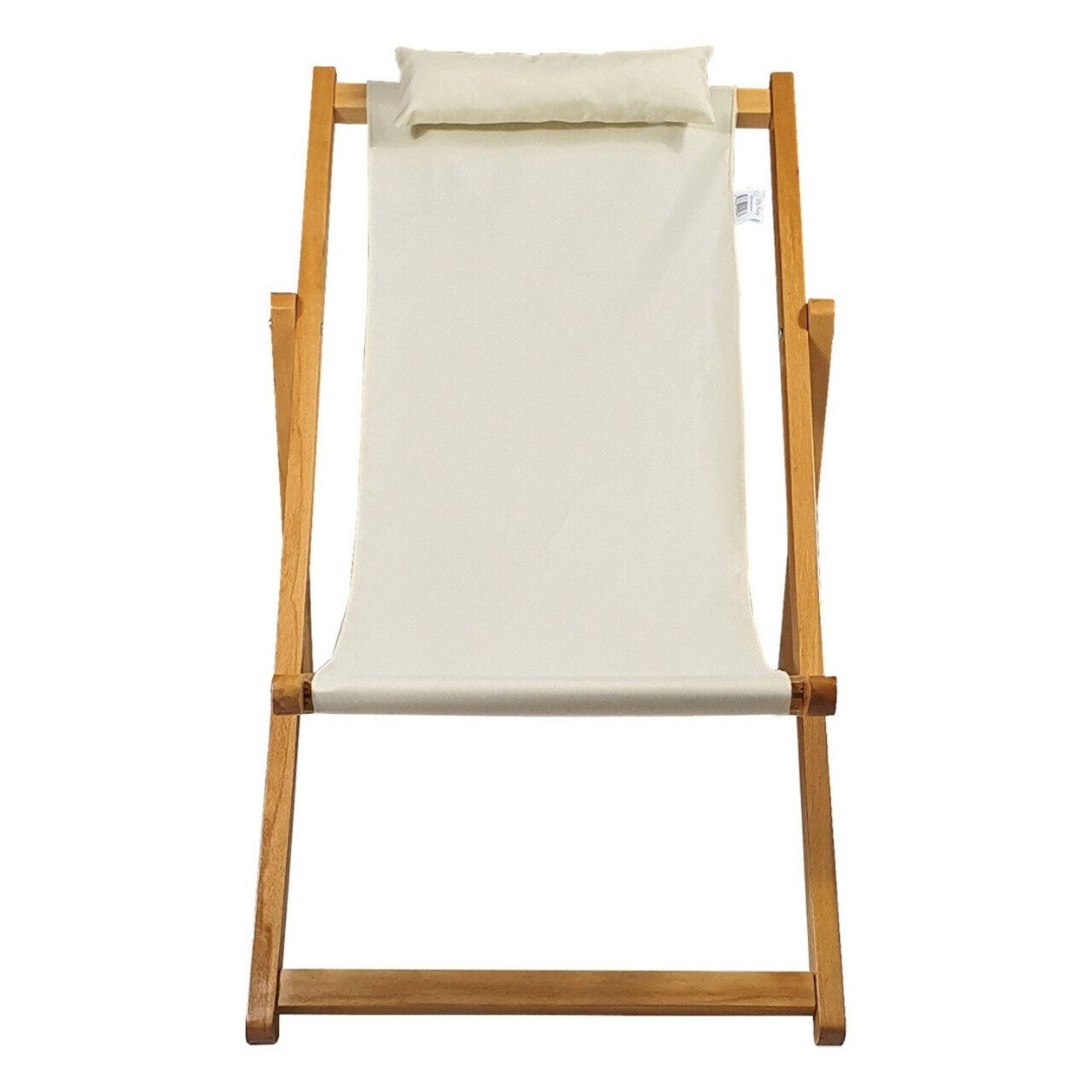 Sezlong, My Interior, 90 x 59 x 80 cm, lemn de carpen, crem - mezoni.ro