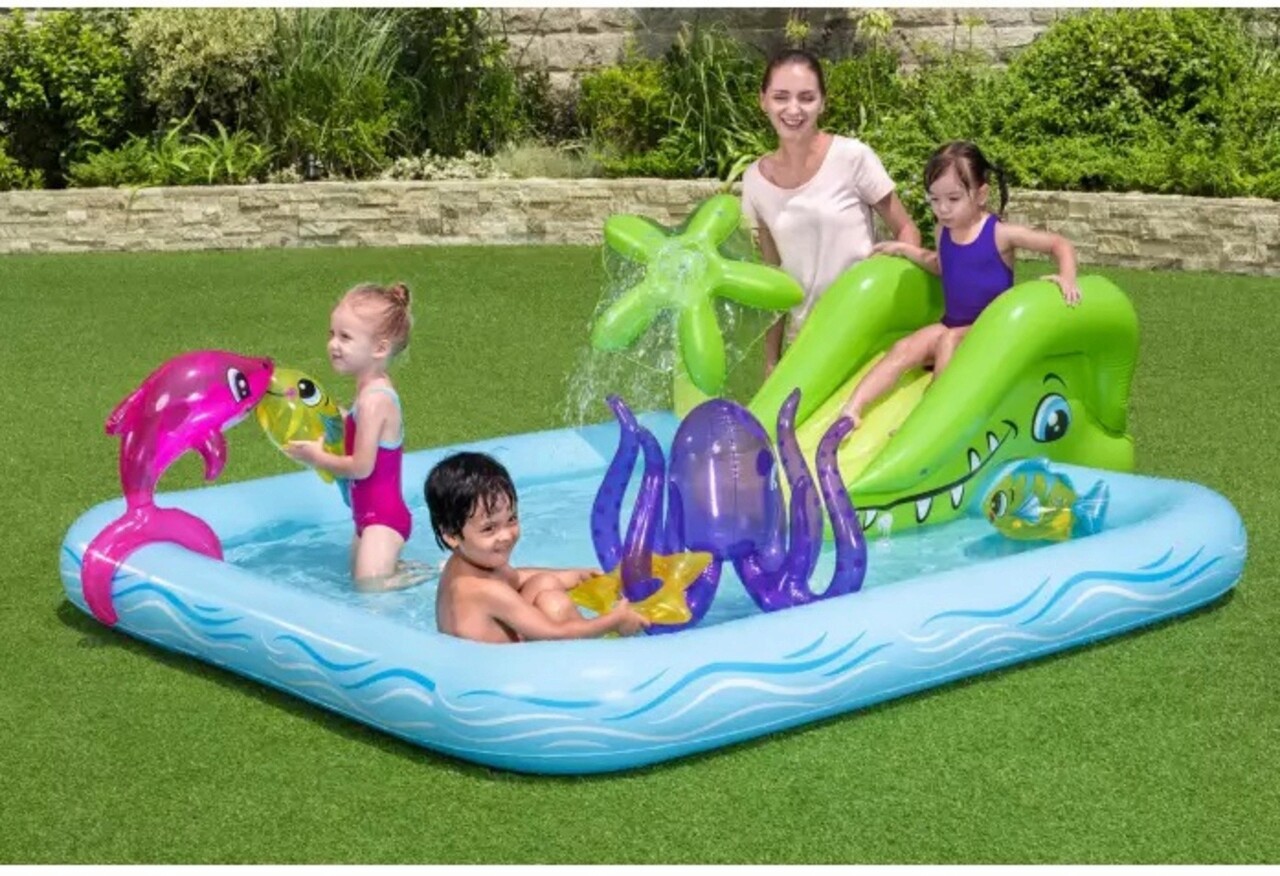 Piscina gonflabila copii Bestway Fantastic Aquarium, 239x206x86 cm, PVC ...