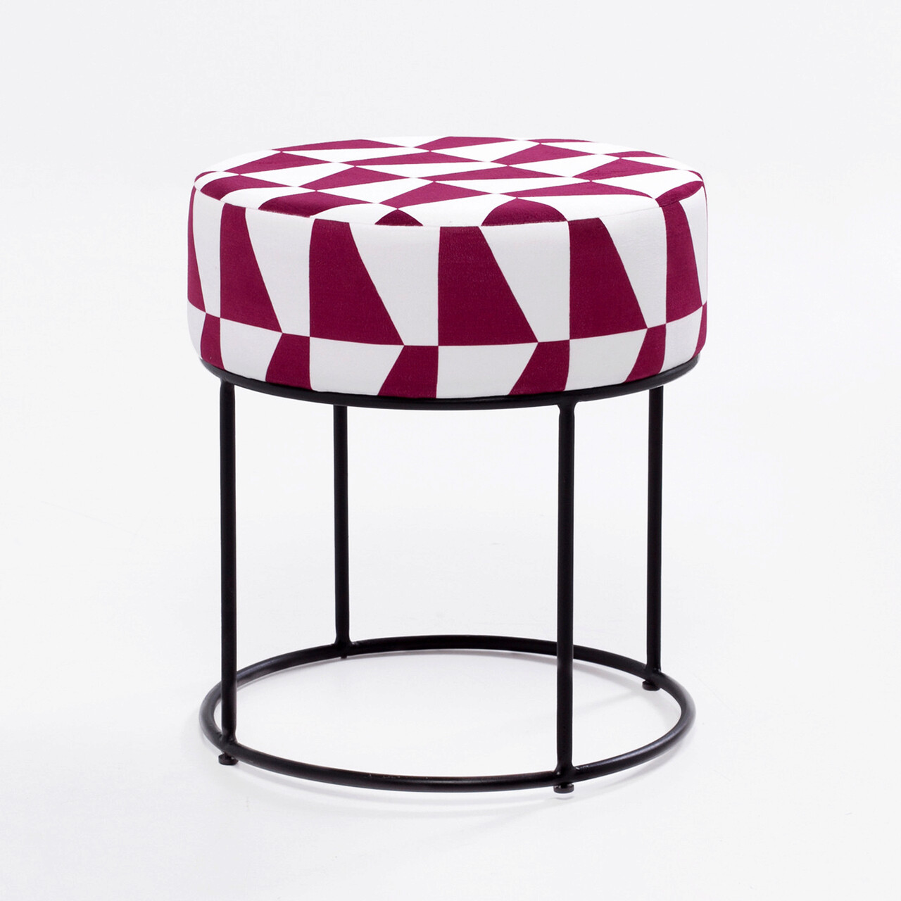 Bancheta, Balcab Home, 825BLC1227, Metal / MDF, Roșu Claret / Alb - Mezoni