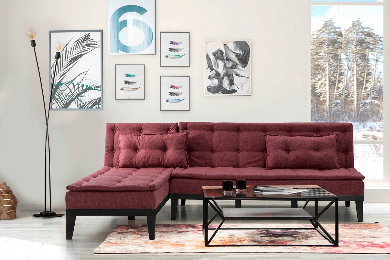 Coltar, Unique Design, 867UNQ1902, Lemn de carpen, Rosu claret - Mezoni