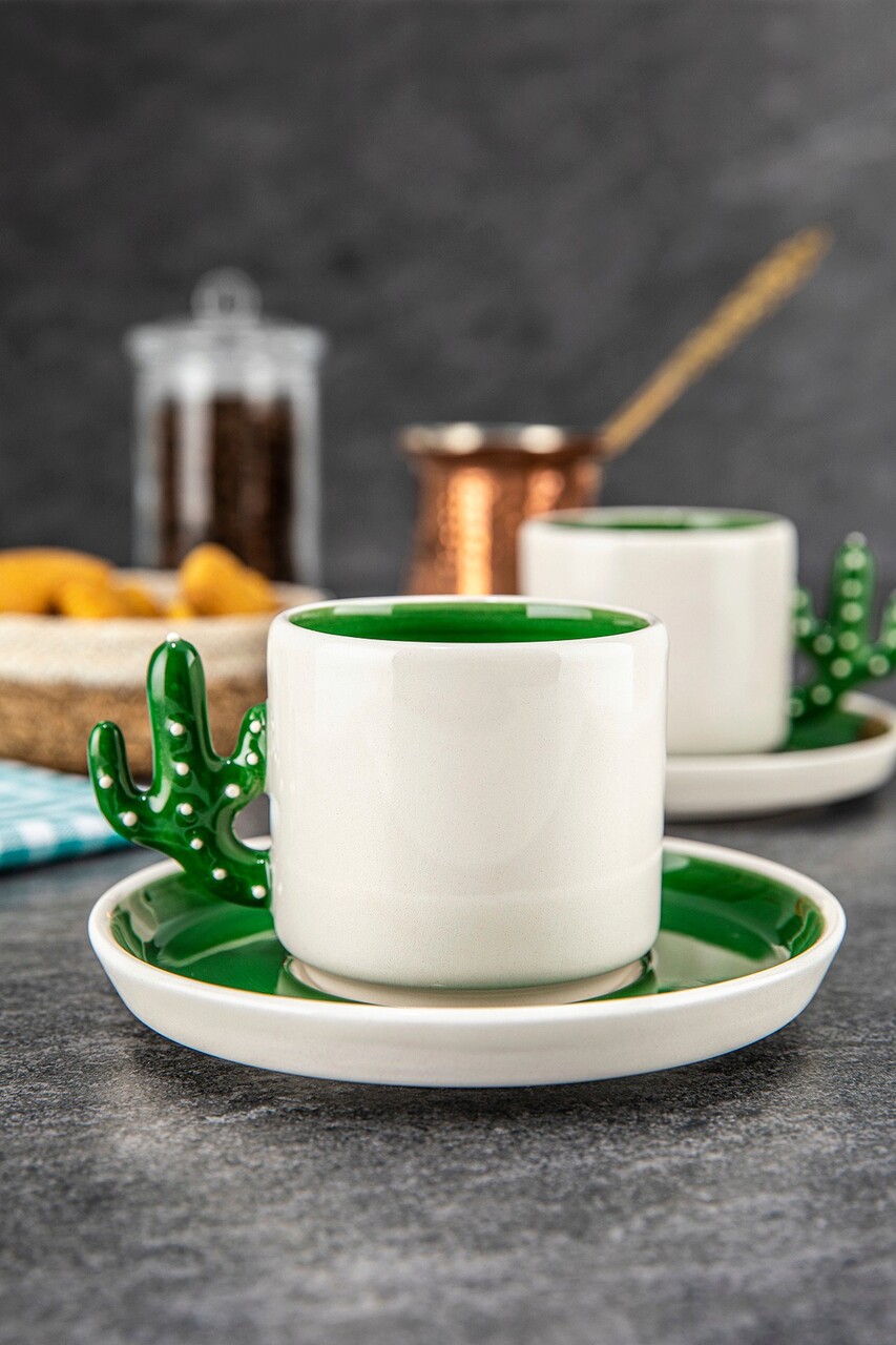 Set cesti de cafea, Hermia, 612DRL1107, Verde - Mezoni