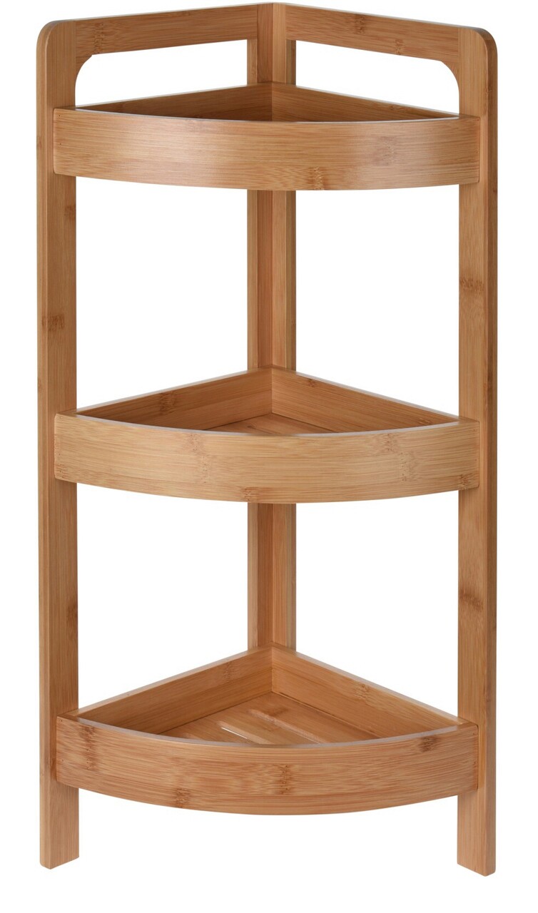 Raft de colt pentru baie, 23x23x61 cm, bambus - mezoni.ro