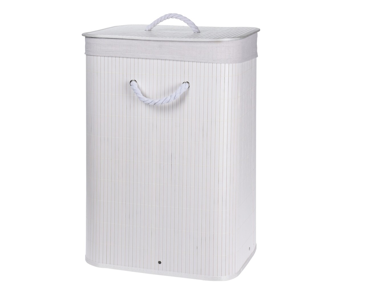 Cos de rufe, 40x30x60 cm, bambus, alb - mezoni.ro