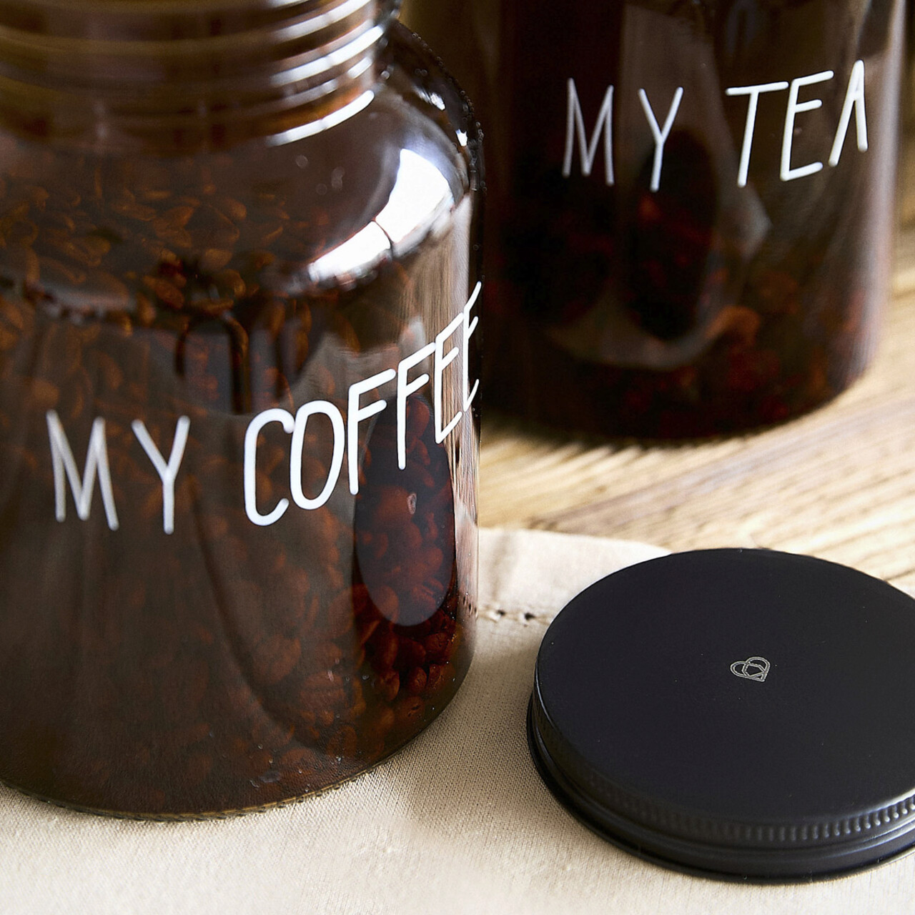 Recipient cu capac pentru depozitare cafea Claubee, Homla, 1 L, sticla ...