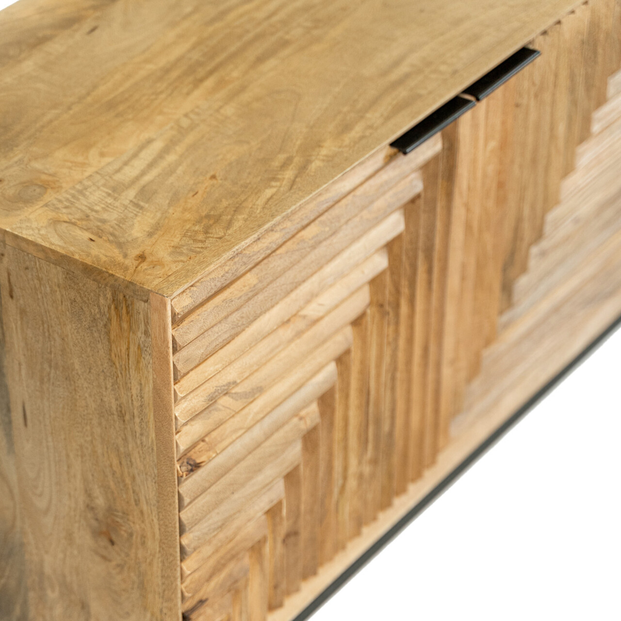 Comoda TV Delhi, Homla, 160x40x58 cm, lemn/metal, natur - Mezoni
