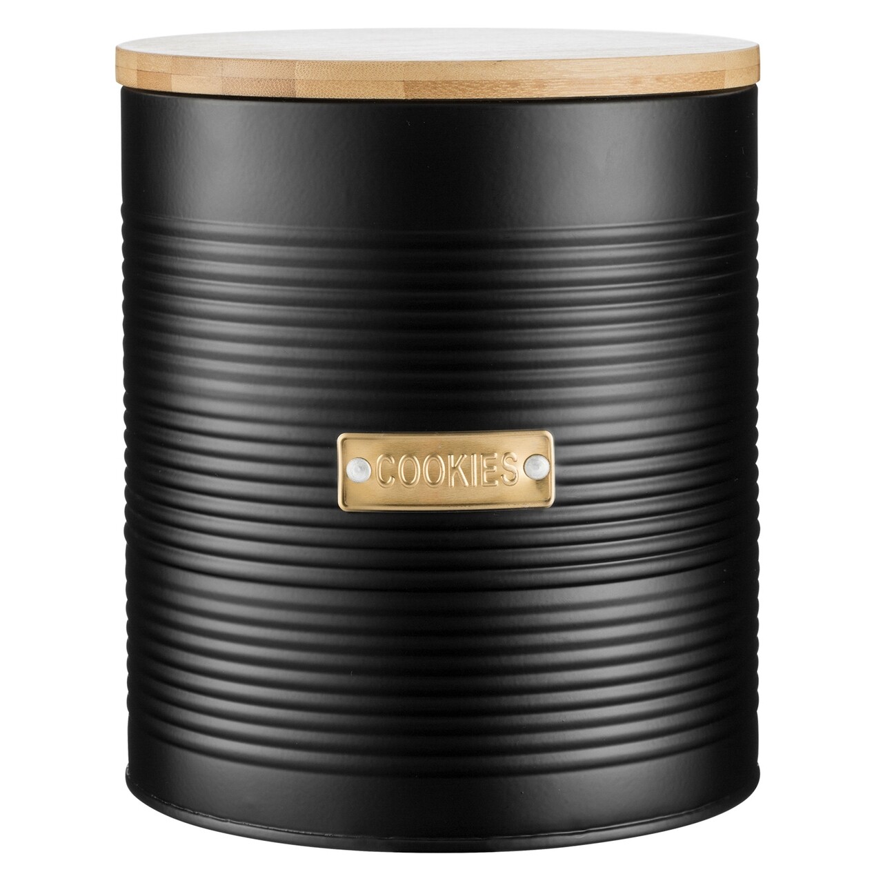 Recipient depozitare cu capac Otto, 18 x 16 cm, inox/lemn, negru - Mezoni