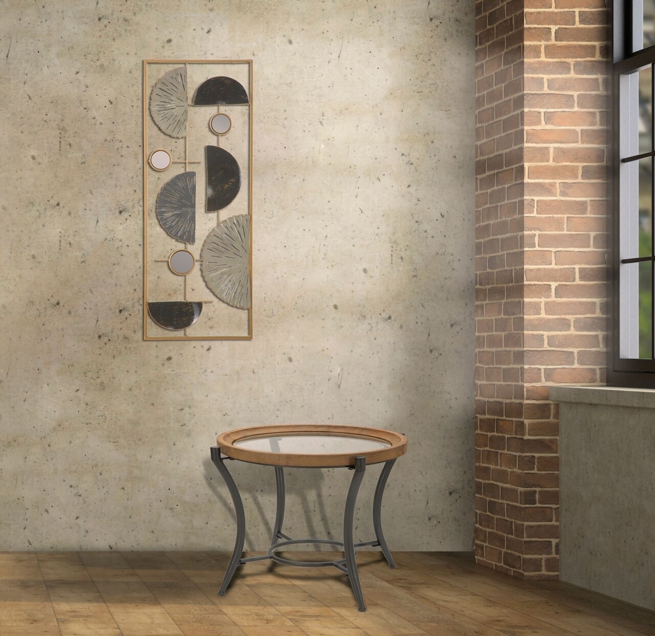Decoratiune de perete Geometric, Mauro Ferretti, 28.5 x 74 cm, fier ...