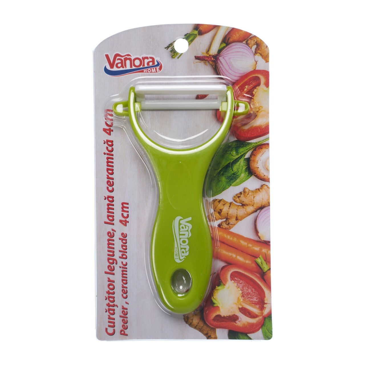 Curatator legume, Vanora, 4 cm, lama ceramica, verde - Mezoni