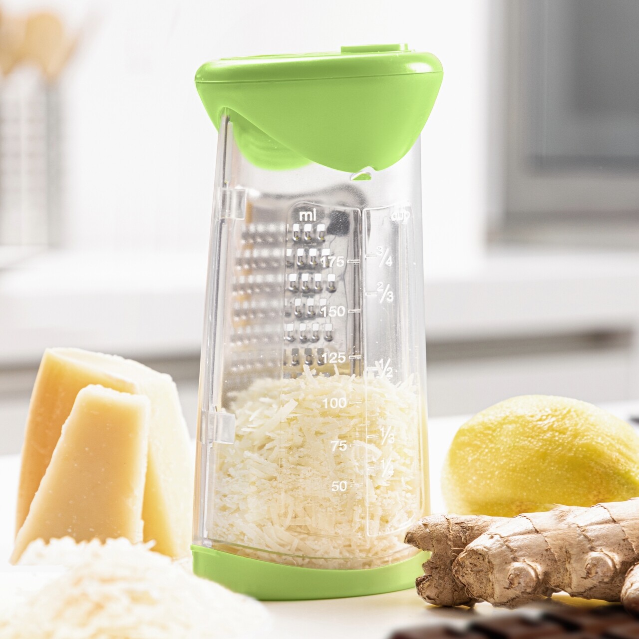 Razatoare cu recipient gradat Cheezy 3-in-1, InnovaGoods, 200 ml, 7 x ...
