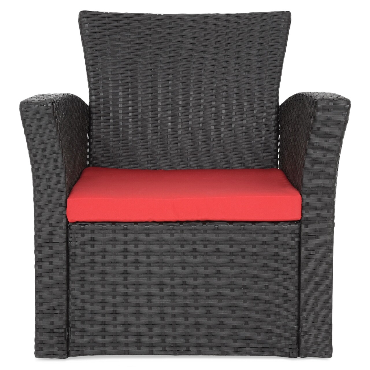 Set mobilier pentru exterior, 4 piese, Lima, negru/rosu - mezoni.ro
