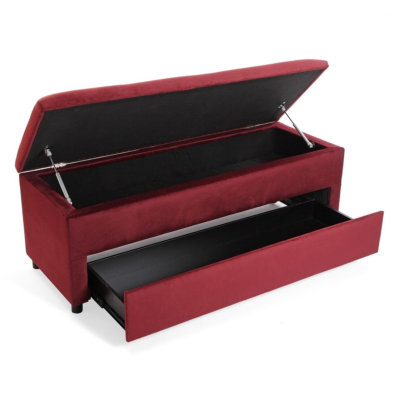 Bancheta Harmony, Versa, 140x50x50 cm, catifea, rosu - mezoni.ro