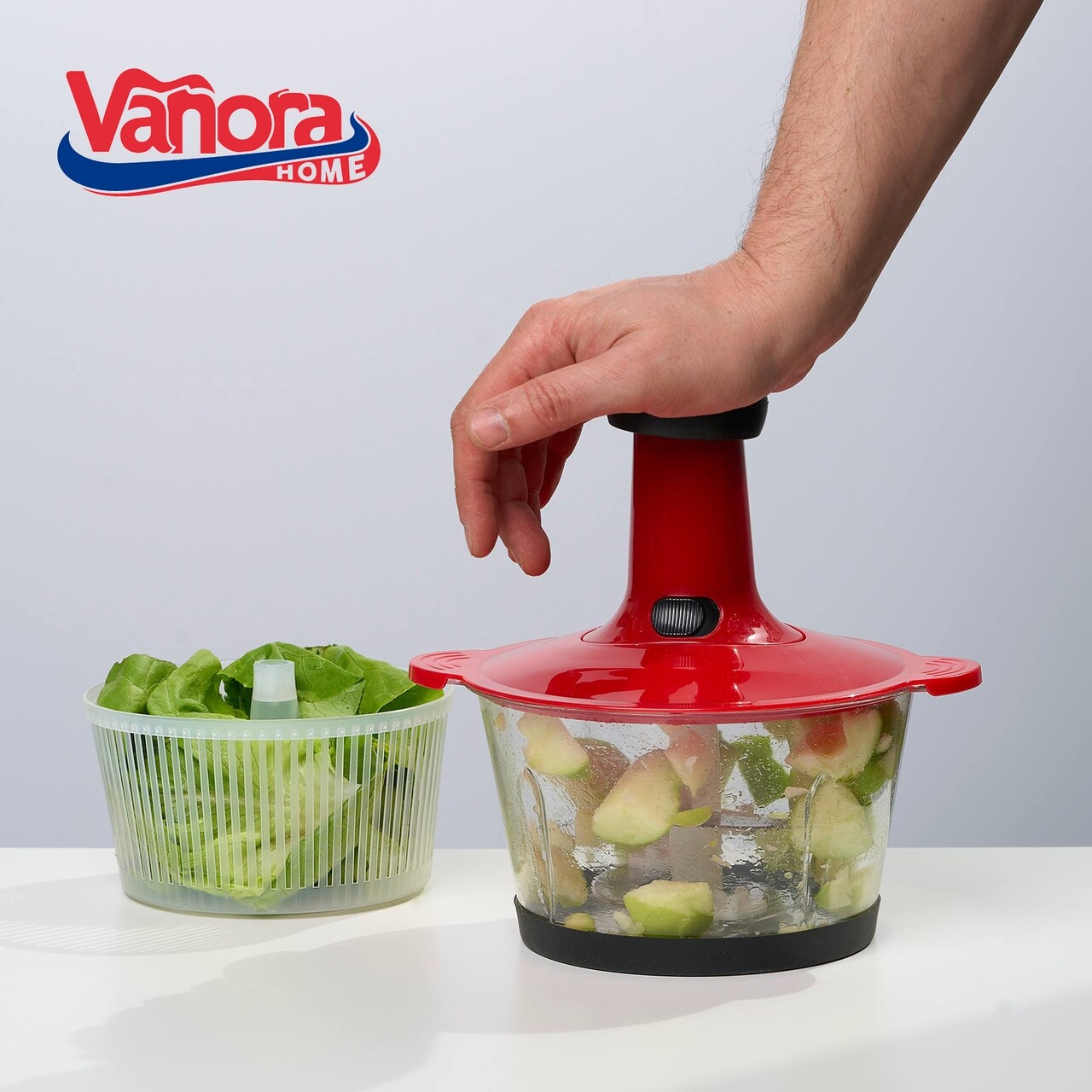 Tocator manual multifunctional Bony, Vanora, 16.5x30 cm, rosu - Mezoni