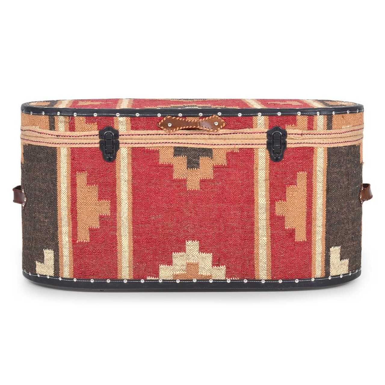 Cufar oval, Exotic, L.90 l.45 H.45, mdf/stofa, multicolor - Mezoni