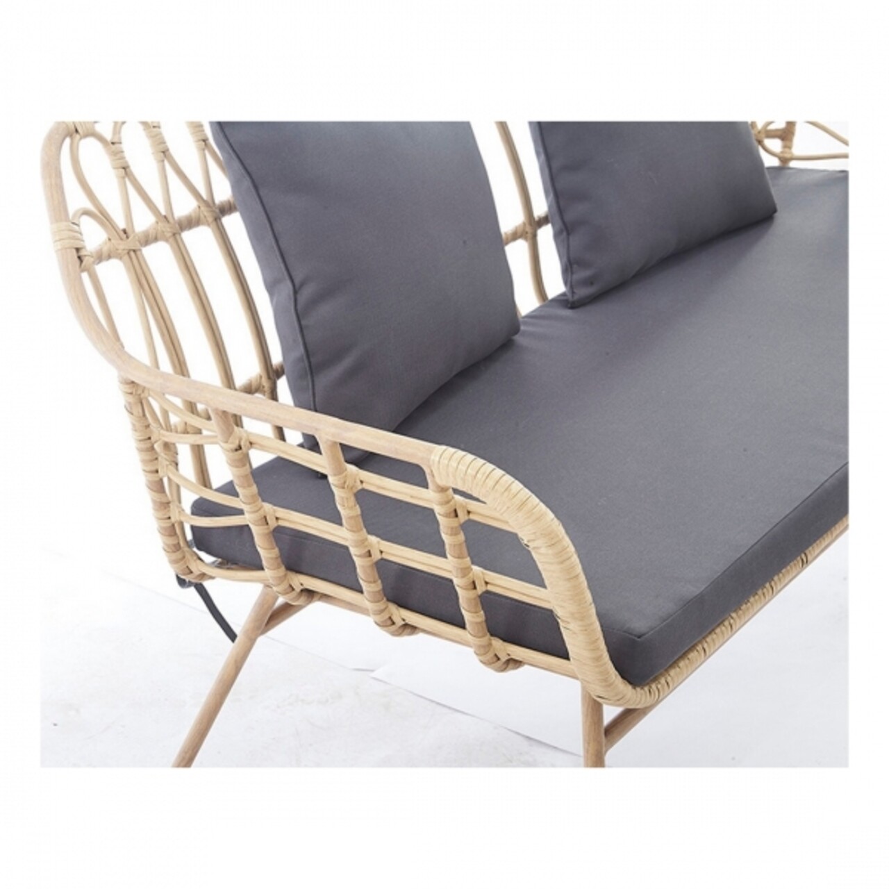 Mobilier pentru gradina/terasa, Siek, 4 piese, gri/bej - Mezoni