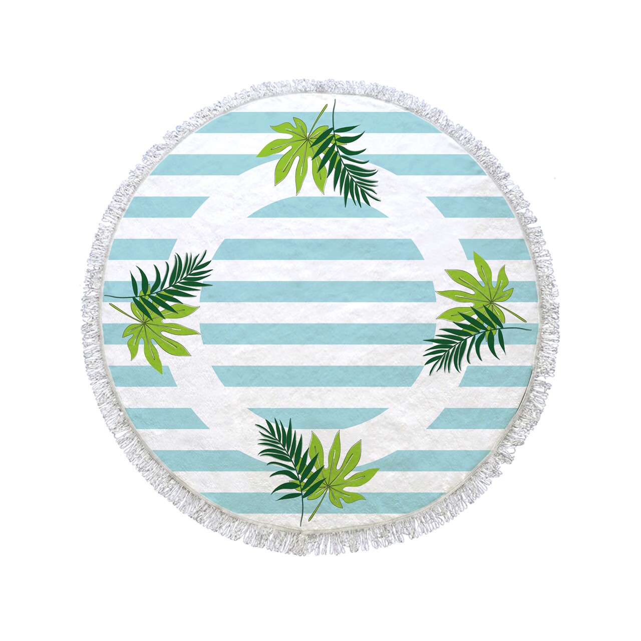 Prosop de plaja Leaves On Blue, Oyo Concept, Ø150 cm, policoton ...