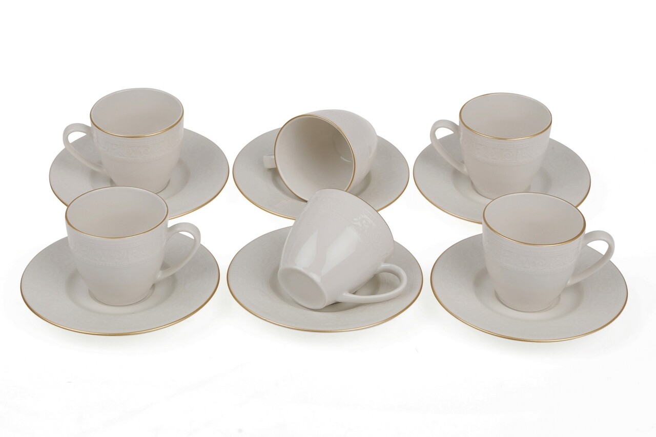 Set de cafea Kutahya Porselen, ACL12KT14R520, 12 piese, portelan - Mezoni