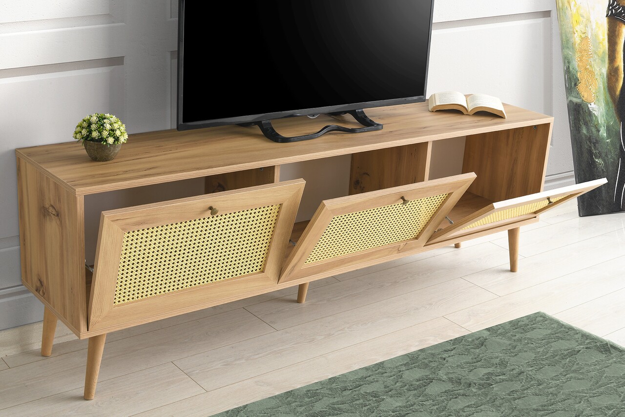 Comoda TV Likya, Kalune Design, 180x40x60 cm, natural - mezoni.ro