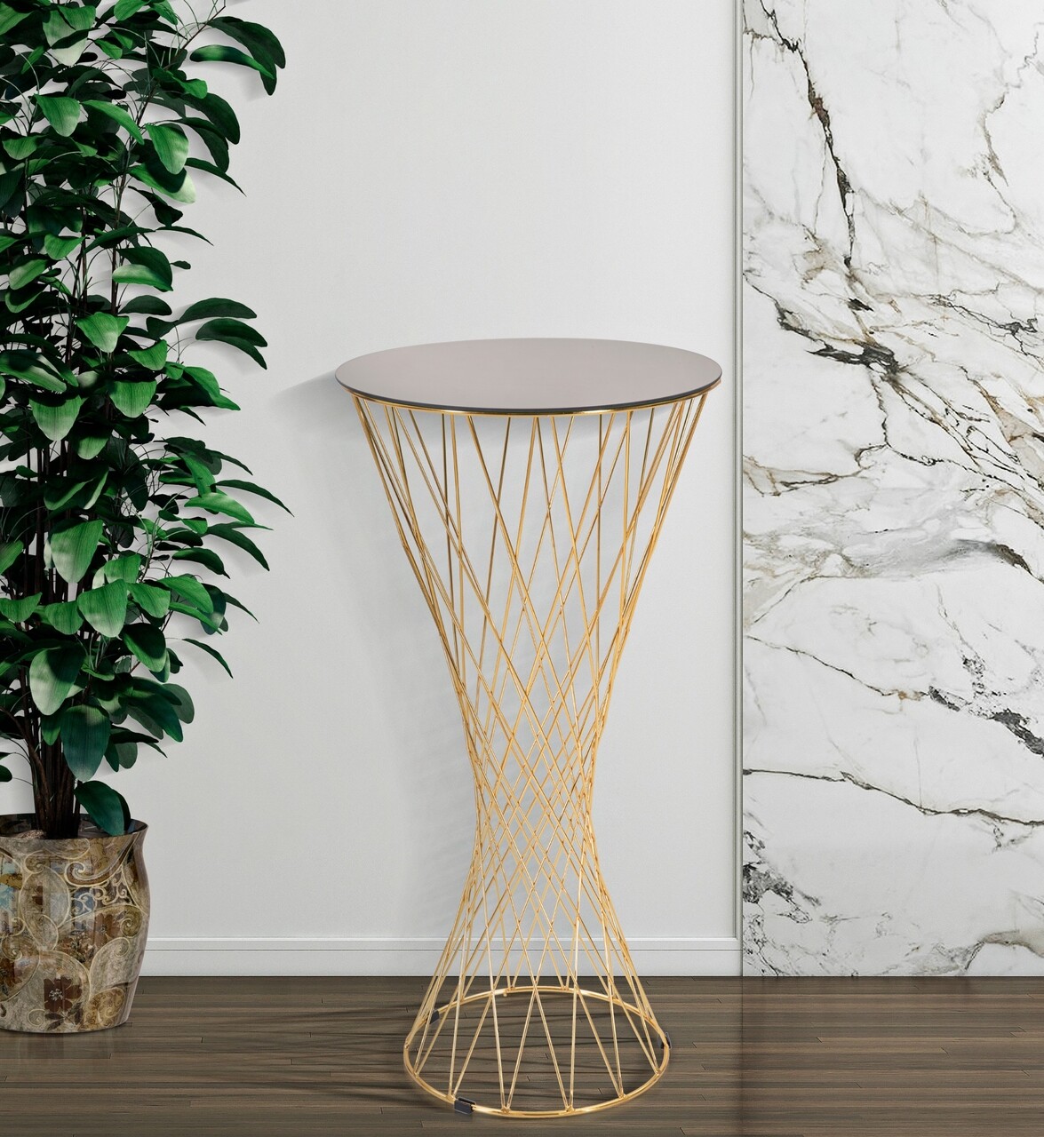 Masuta inalta, Mauro Ferretti, End Tall, Ø 50 x 100 cm, fier/sticla ...