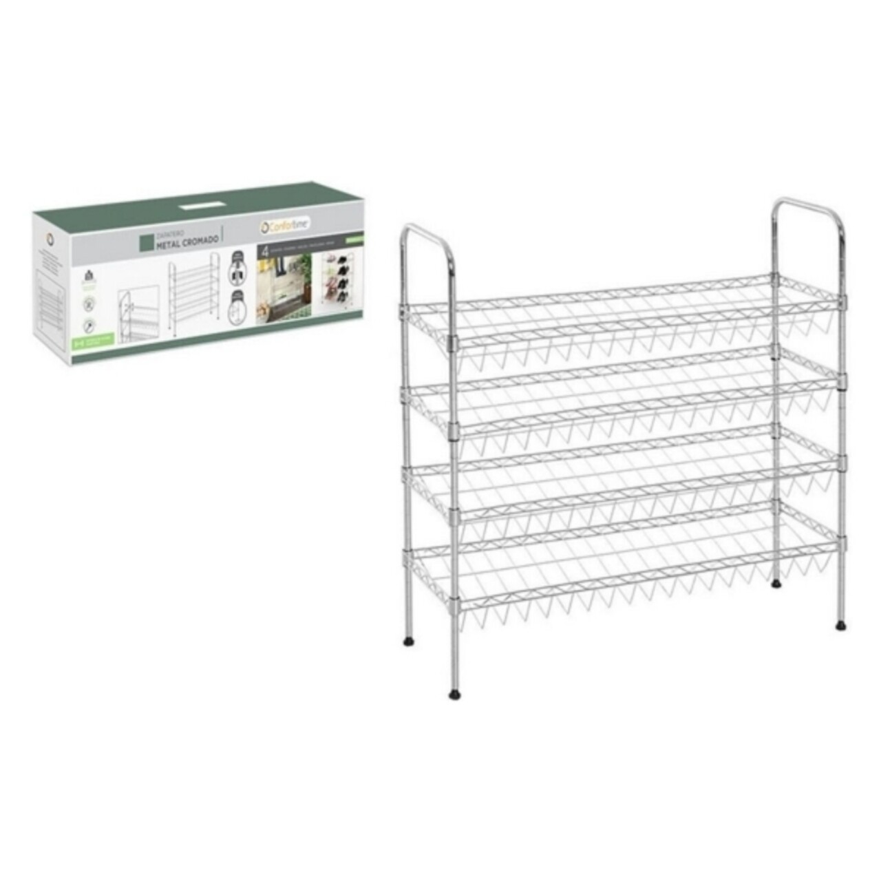 Organizator incaltaminte Confortime, 75x25x85 cm, metal cromat - Mezoni