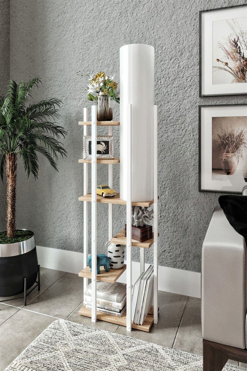 Lampadar cu raft, Gauge Concept, Vogue, 45 x 25 x 120 cm, mdf/pvc ...