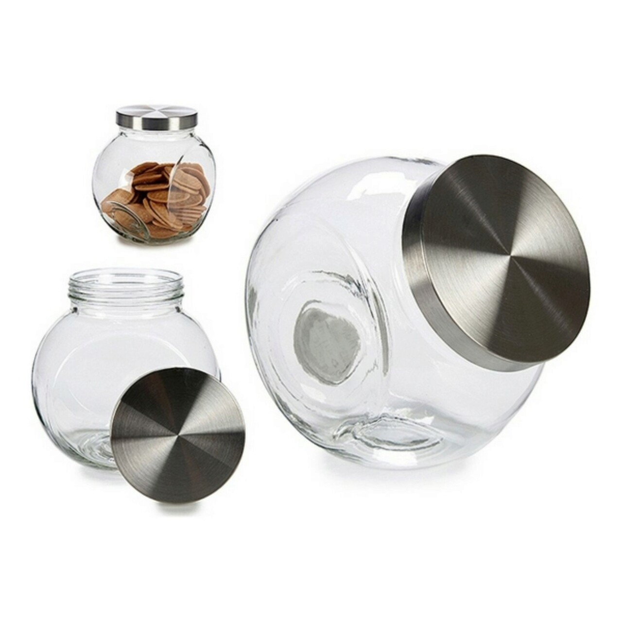 Recipient cu capac Gerald, Vivalto, 3 L, sticla/metal - Mezoni