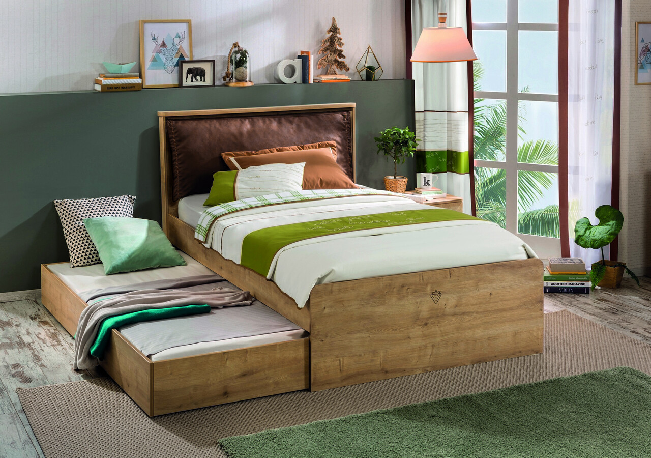 Pat extensibil, Çilek, Mocha Pull-Out Bed (90X190), 93x24x194 cm ...