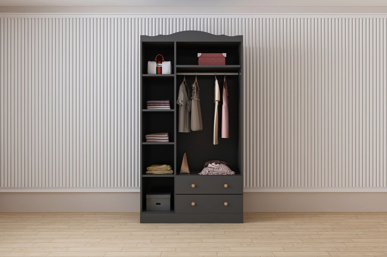 Set dormitor pentru copii, Glenevis, Lavinia 003, Antracit - Mezoni
