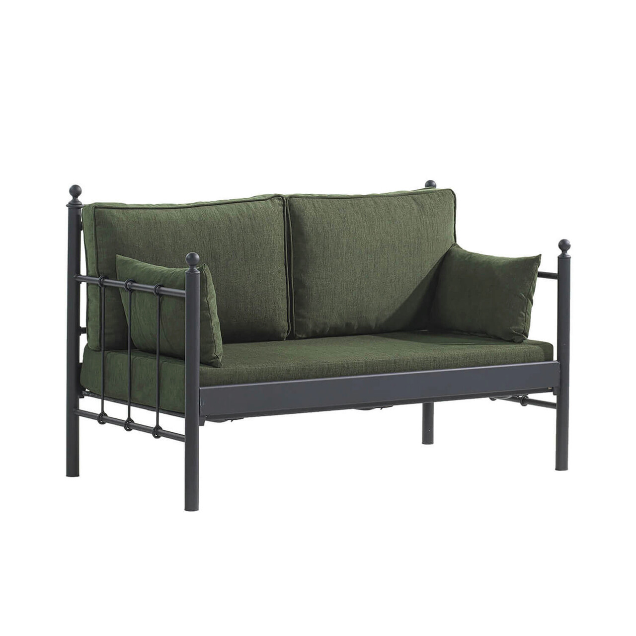 Canapea de gradina cu 2 locuri, Heaven, Lalas, 150x92x76 cm, Negru ...