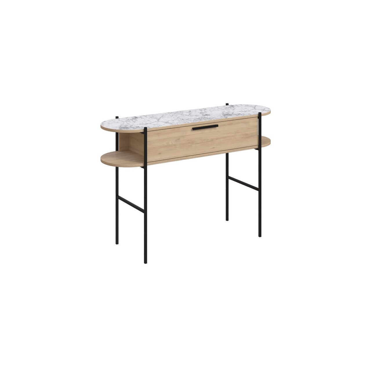 Consola, Homitis, Otis, 130x86.2x38 cm, Stejar / Carrara - Mezoni