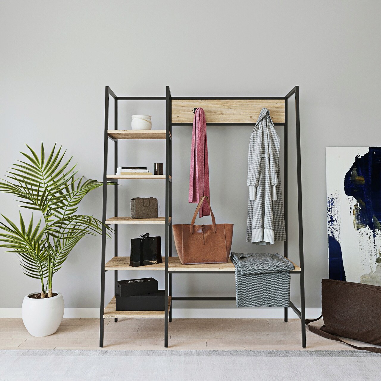 Cuier de perete, Lacivert, Valansiya, Stejar / Negru - mezoni.ro