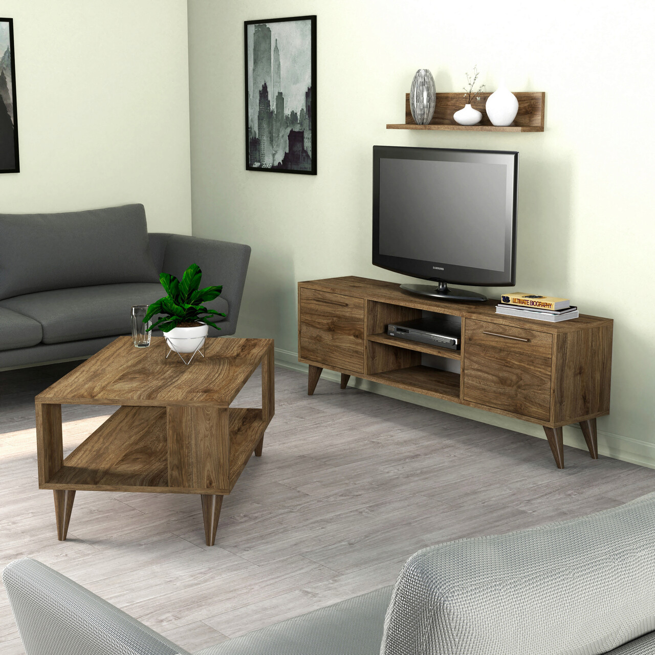 Set mobilier living, Mezza, Set 1116, Maro - Mezoni